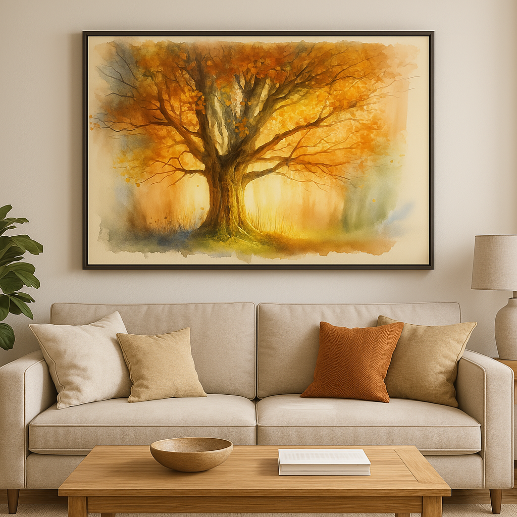 Free Printable Autumn Tree Wall Art – Large 120 x 80 cm Watercolor ...